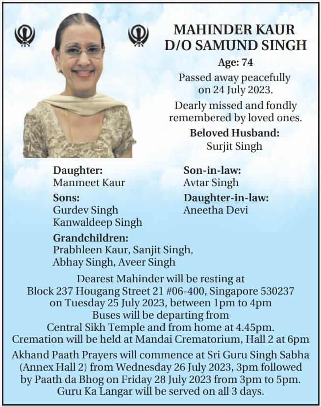 Mahinder Kaur d/o Samund Singh