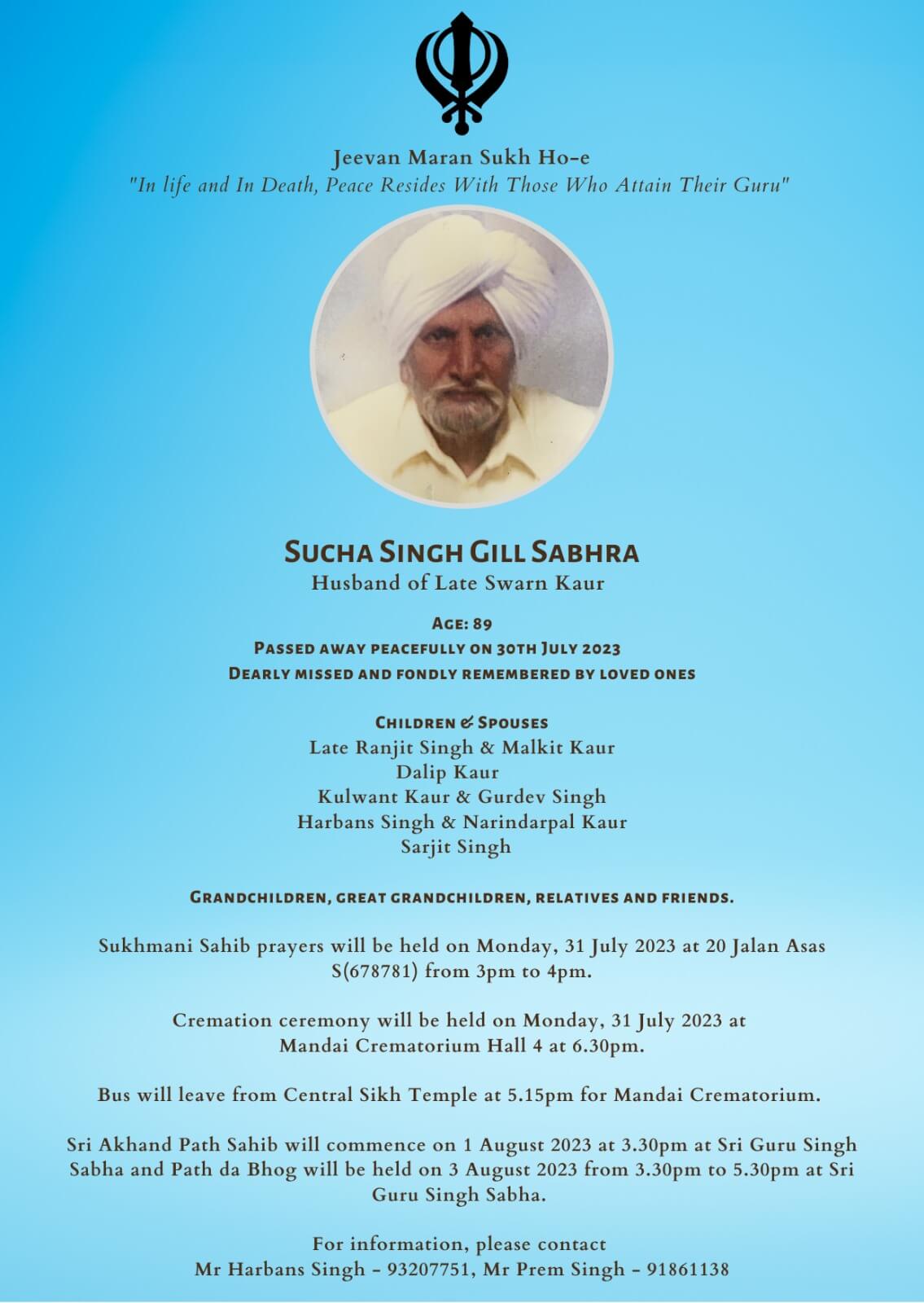 Sucha Singh Gill Sabhra